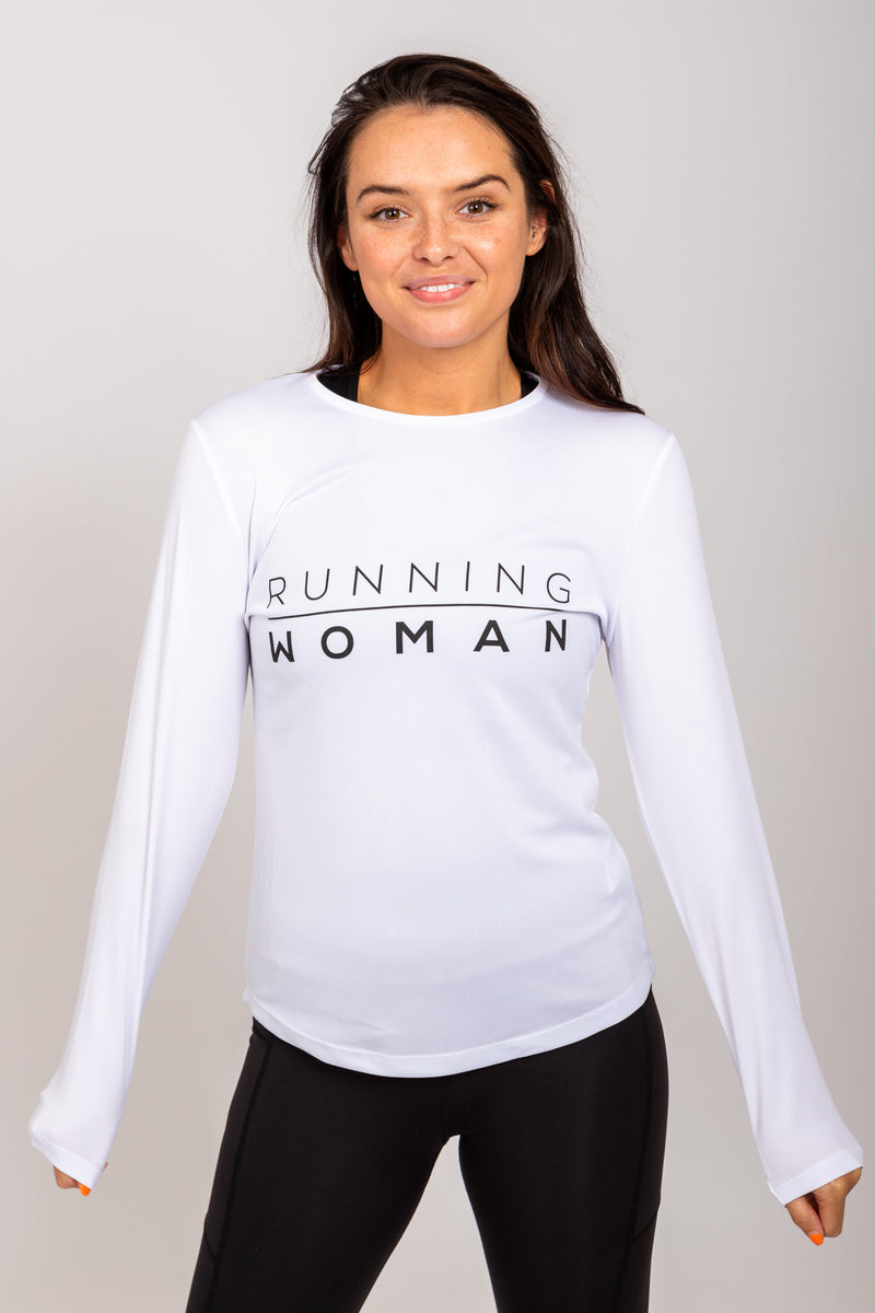 White long-sleeve running top | Exclusive to Running Woman